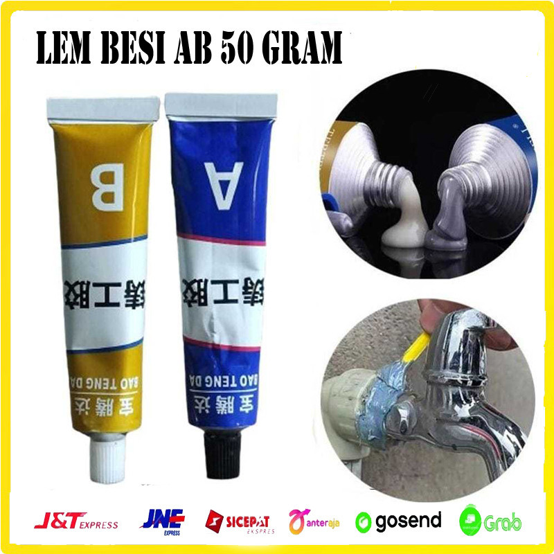 Jual 50 GRAM Lem Besi AB Lem Perekat Anti Bocor Besi Lem Perekat Kuat ...