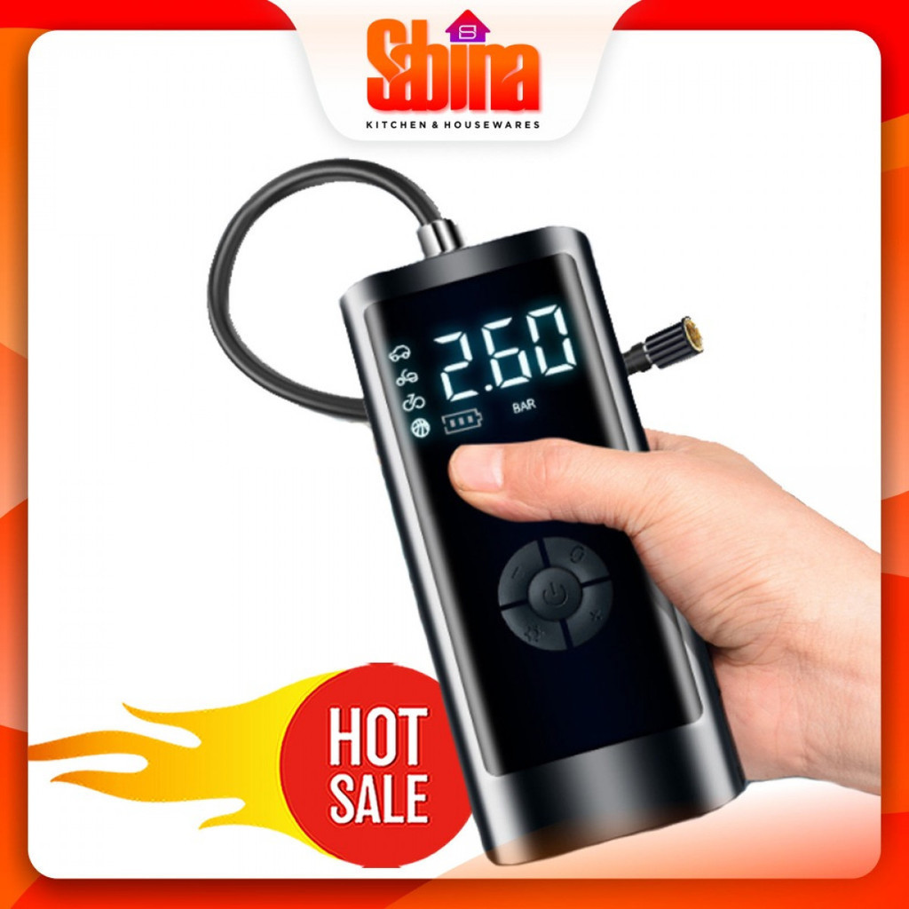 Jual Pompa Ban Mobil Elektrik Wireless LCD Inflator Portable 4000mAh ...