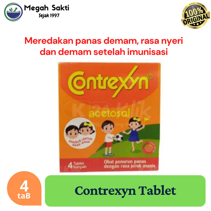 Jual MGS - Contrexyn 4 Tablet Kunyah | Obat Penurun Panas Anak Rasa ...