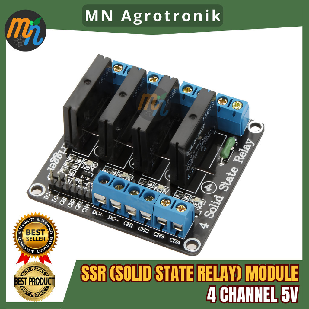 Jual SSR SOLID STATE RELAY MODULE 4 CHANNEL 5V DC FOR ARDUINO | Shopee ...