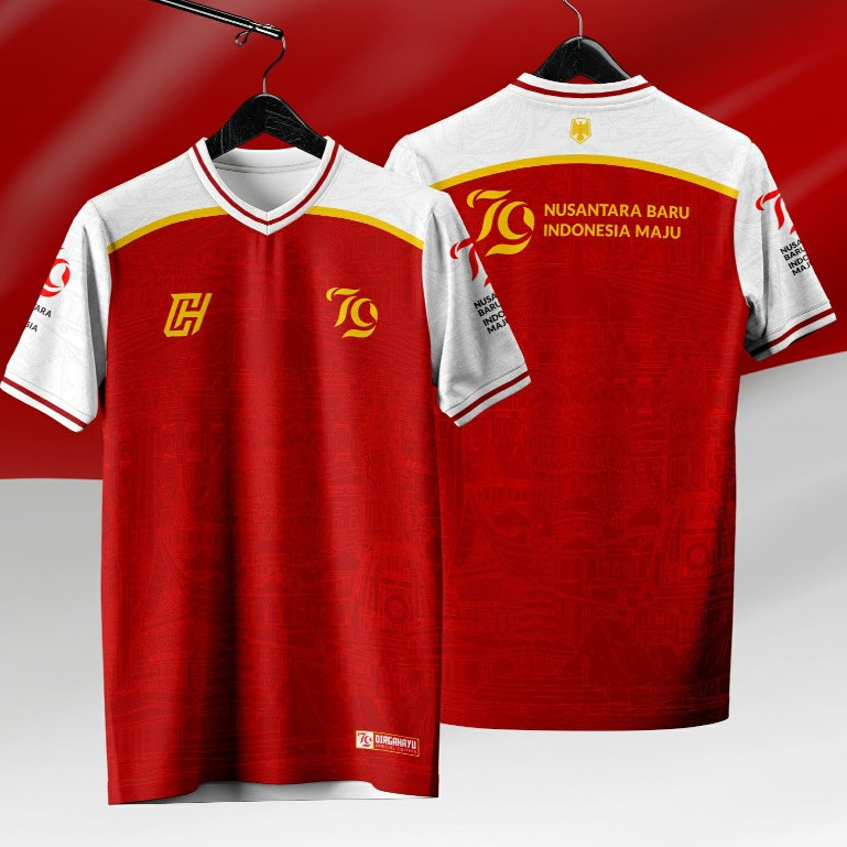 Jual CH 17 Agustus 2024 Wanita Pria Dirgahayu HUT RI 79 Tahun Custom Nama Panitia Original ...