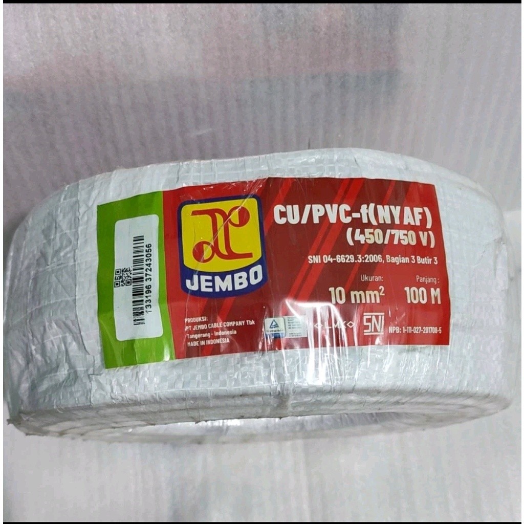 Jual KABEL LISTRIK SERABUT NYAF 10MM 10 MM 1x10 MM JEMBO 1 ROLL 50M METER SERABUT ORIGINAL ...