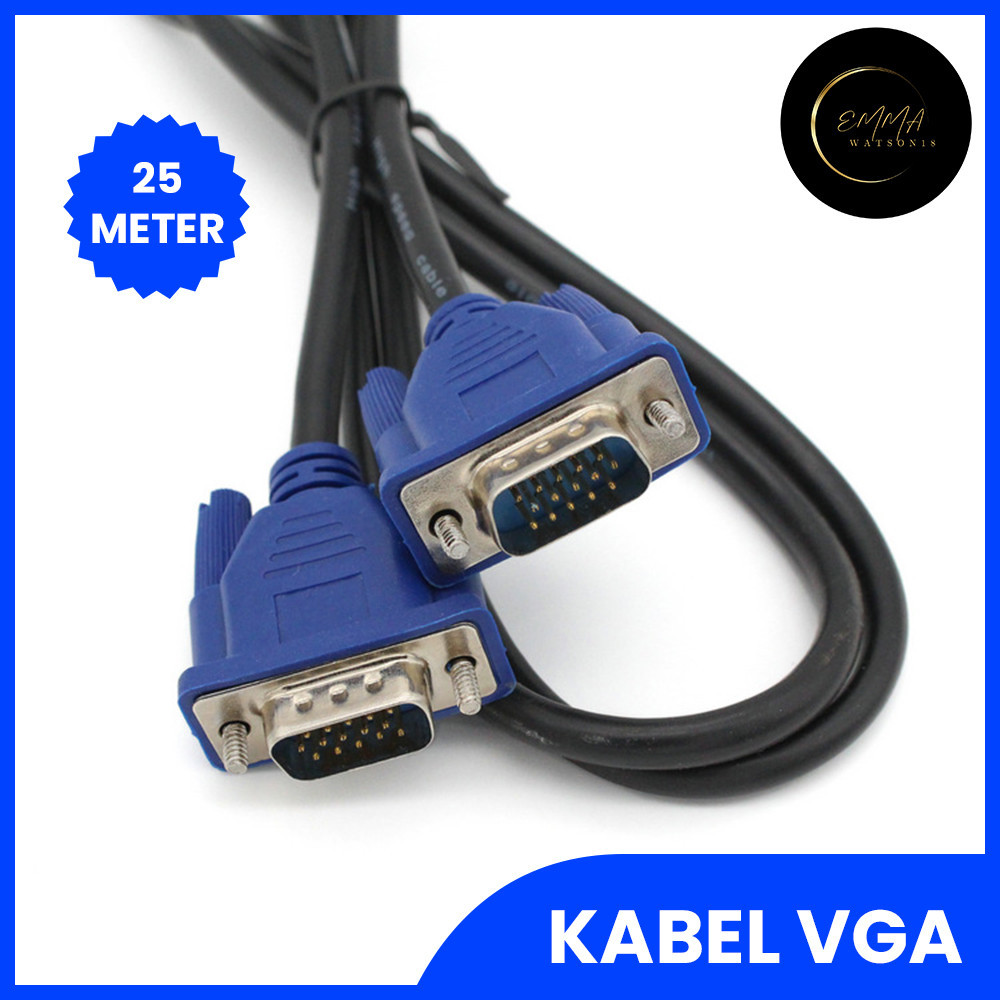 Jual Kabel Vga 25 METER KABEL CONECTOR Black | Shopee Indonesia