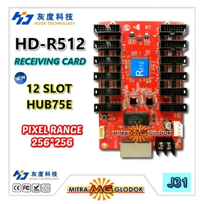 Jual HUIDU HD-R501 HUB 75 RECEIVING CARD FULL COLOR CONTROLLER | J41 ...