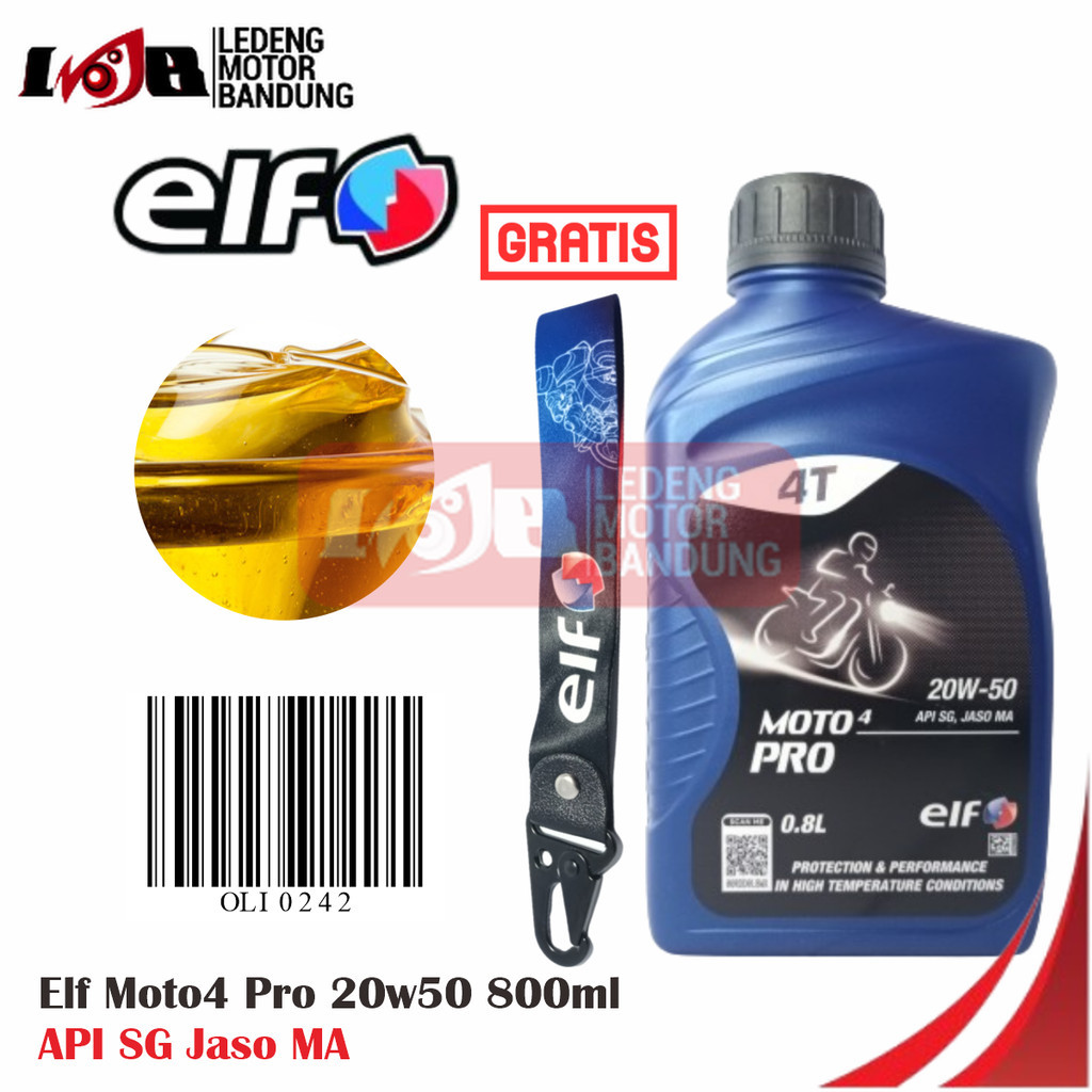 Jual ELF Moto 4 Pro 20W50 Oli Semi Syntetic Motor Bebek Universal 800ml ...