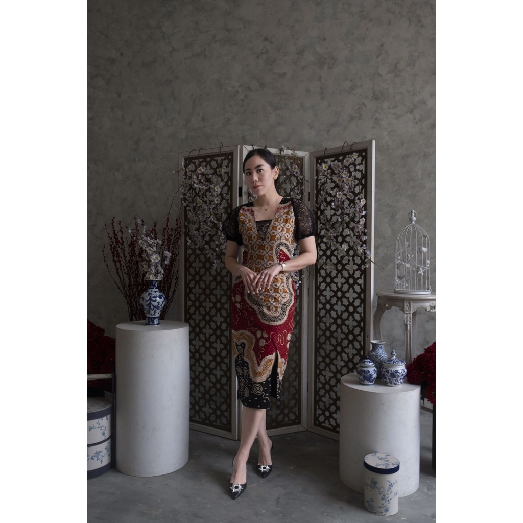 Jual Tradiciobatik Nindya Couple Kemeja Lengan Panjang Pria dan Dress ...