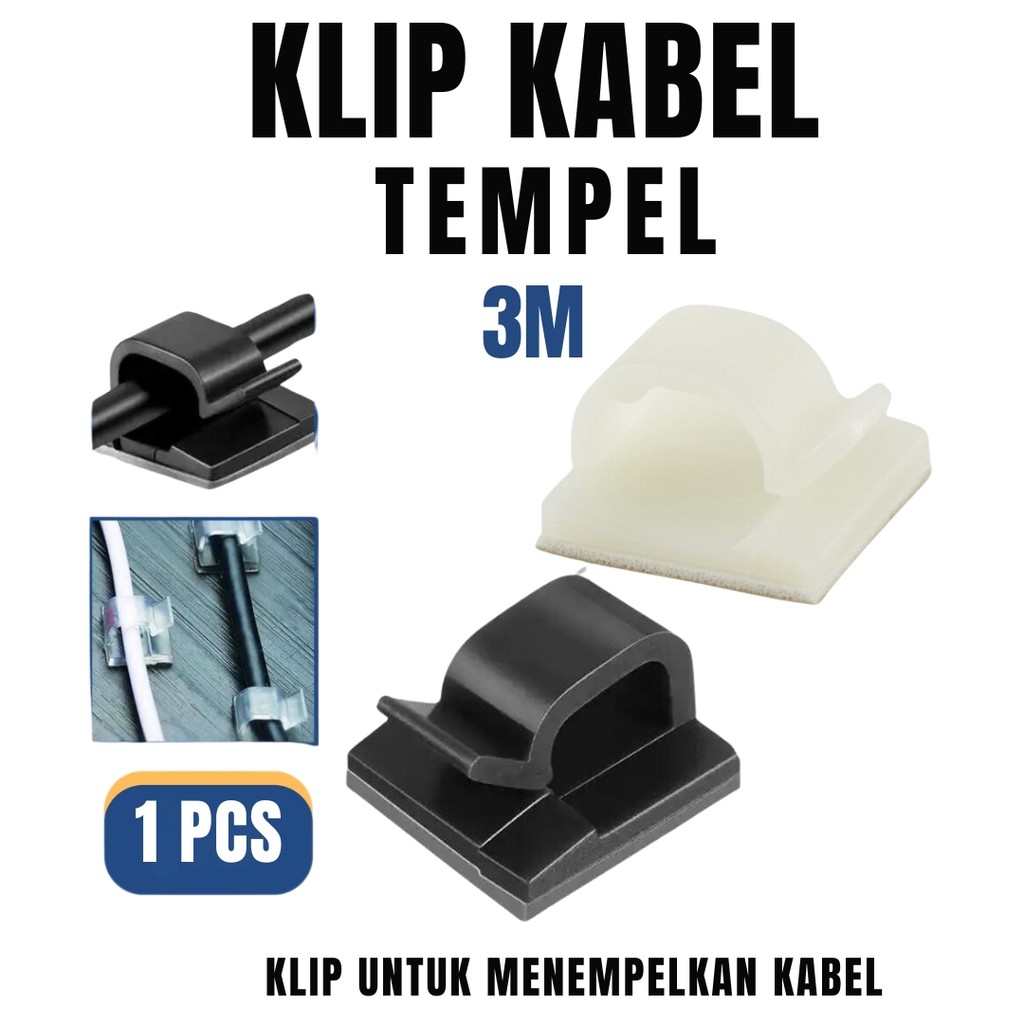 Jual Klip Kabel Klem Jepit Perapih Cable Listrik Tempel Dinding Perekat ...