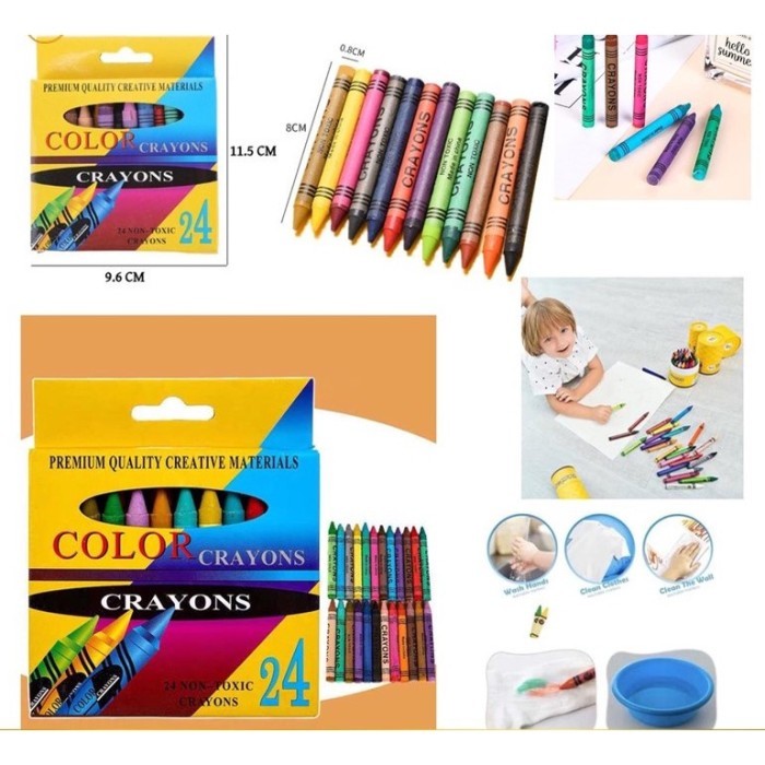 Jual Autoshope 1 set isi 24 Pensil Crayon Crayons Krayon Pewarna Non ...