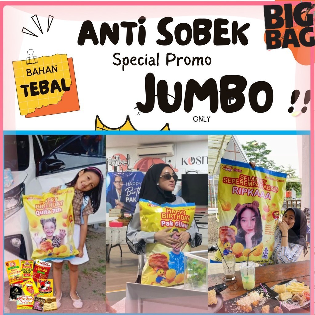 Jual BIGBAGPRINT (Satuan) Hampers 1 HARI JADI Kado custom CHIKI JUMBO ...