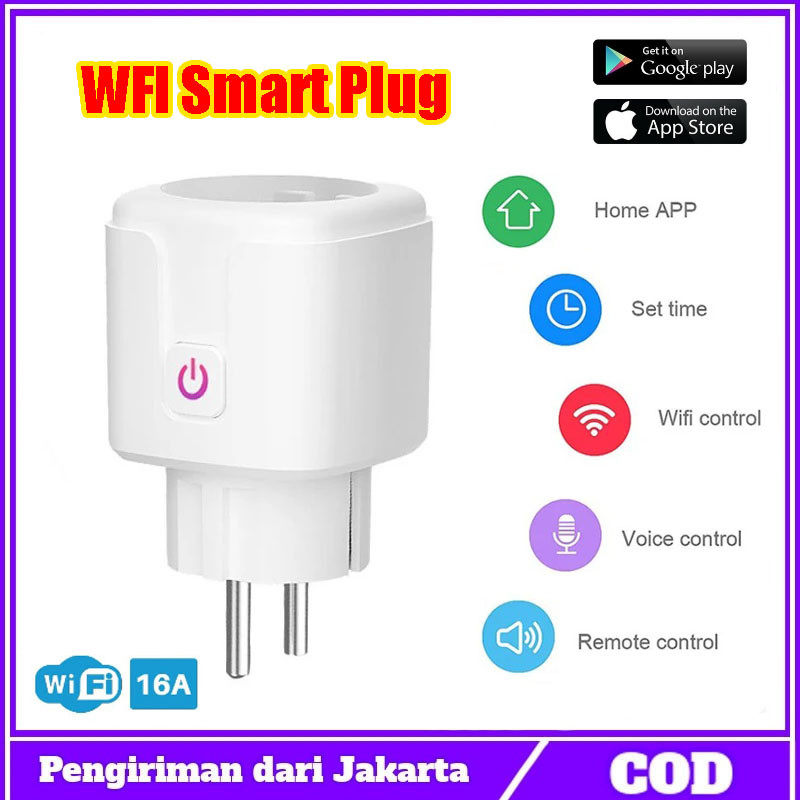 Jual 【siap】WiFi Smart Plug EU Plug 16A Wireless Plug Stop Kontak ...