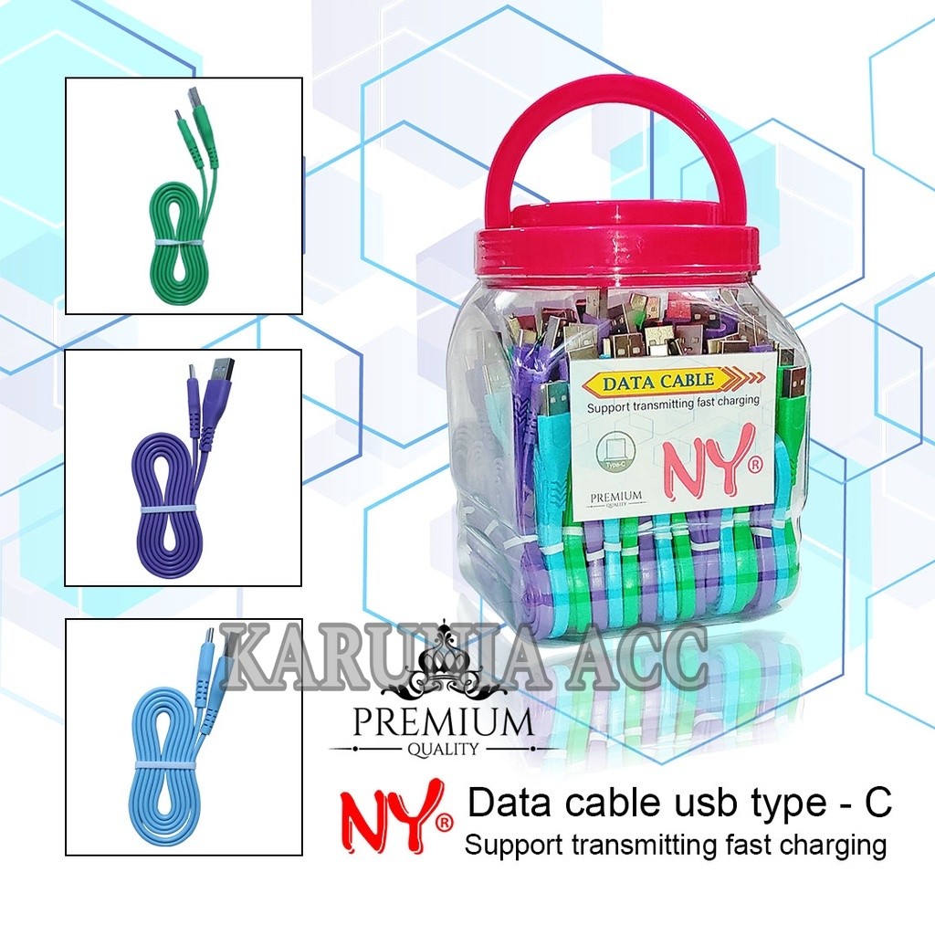 Jual KABEL CASAN KABEL CHARGER KABEL DATA TOPLES NY TYPE C GEPENG WARNA ...