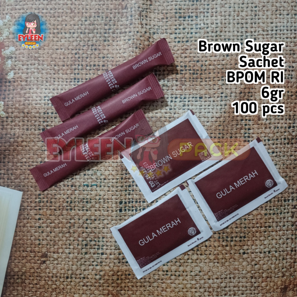 Jual Brown Sugar Sachet / Gula Aren / Gula Merah Isi 100 pcs | Shopee ...