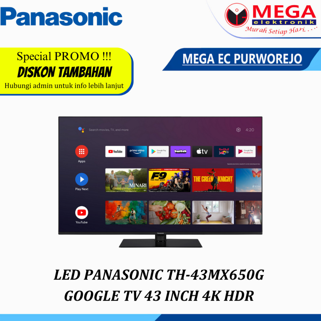 Jual LED PANASONIC TH-43MX650G GOOGLE TV 43 inch 4K HDR | Shopee Indonesia