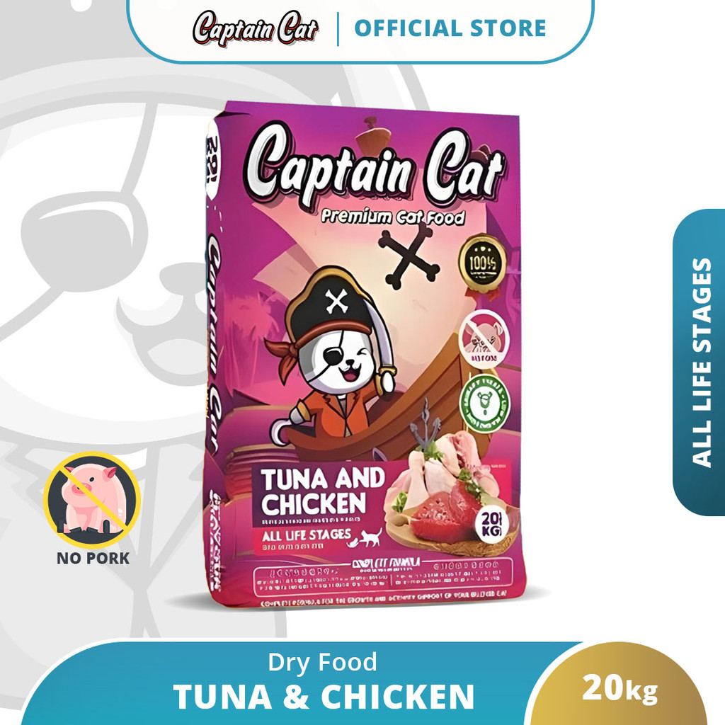 Jual CAPTAIN CAT Makanan Kucing Kering / Dry Food - 20kg (Tuna and ...