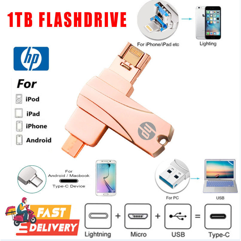 Jual HP For i Phone/Android/PC Flashdisk OTG 1TB Flash Drive 3 in 1 ...