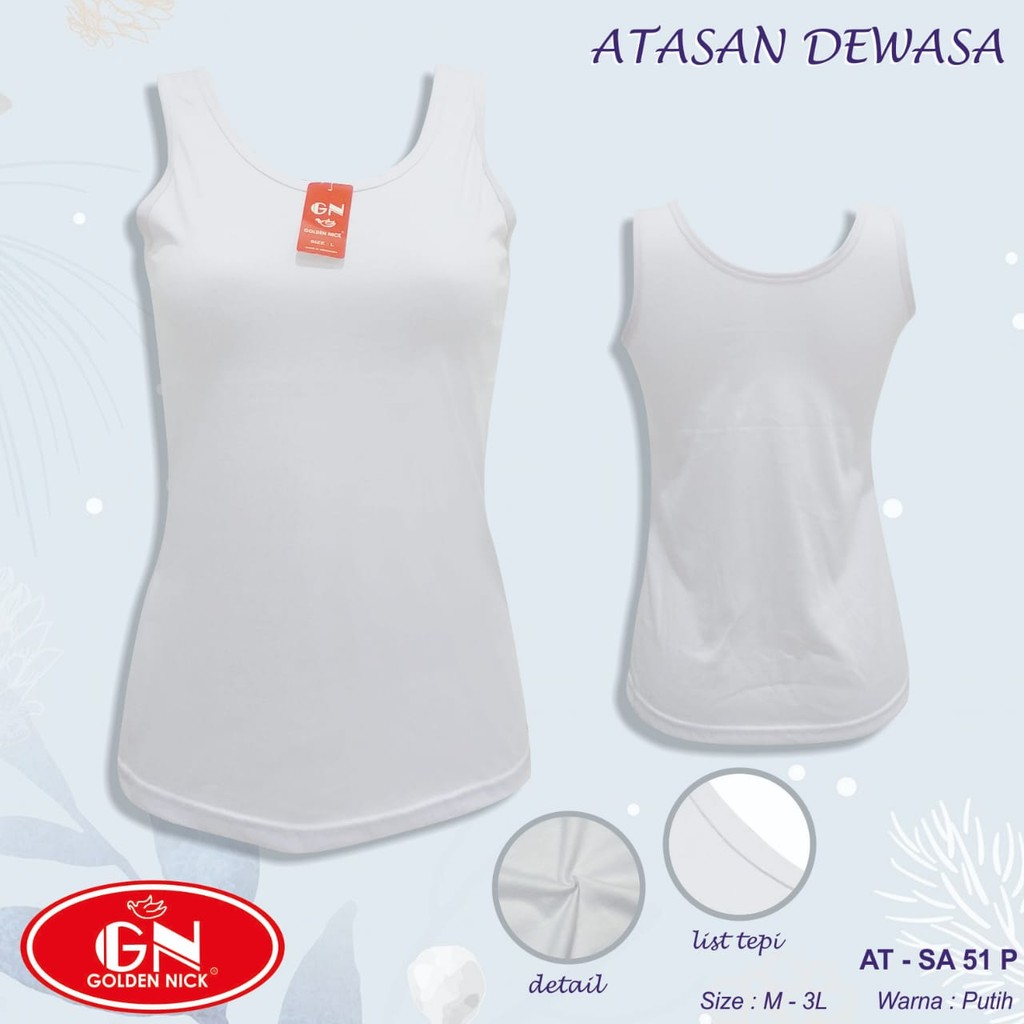 Jual Golden Nick - Tanktop SA 51 PUTIH Tali Besar Tanktop Warna Putih ...