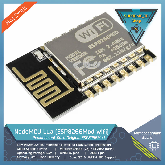 Jual DS99 ESP8266Mod ESP-12E ESP-12F NodeMCU Lua /Wemos D1 Wifi Replacement Card - ESP-12E ...