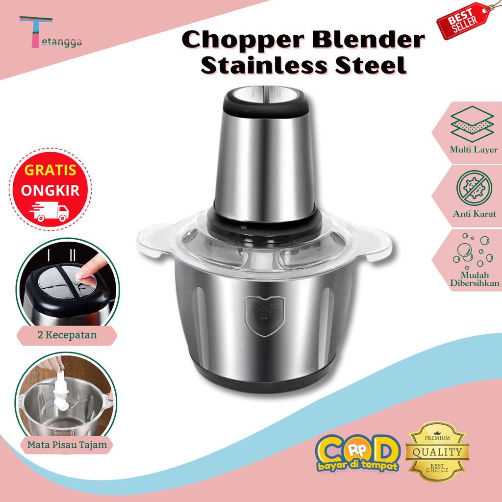 Jual Chopper Blender daging penggiling Meat Mincer Elektrik Stainless ...