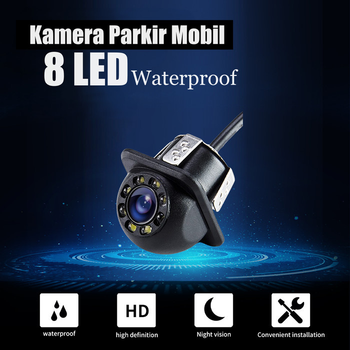 Jual Kamera Mundur Parkir Mobil Rear View Cam Bulat Tanam 8 LED Waterproof | Shopee Indonesia
