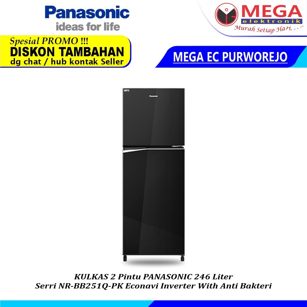 Jual LEMARI ES INVERTER PANASONIC 2 PINTU NR-BB251Q-PK 246 LITER | Shopee Indonesia