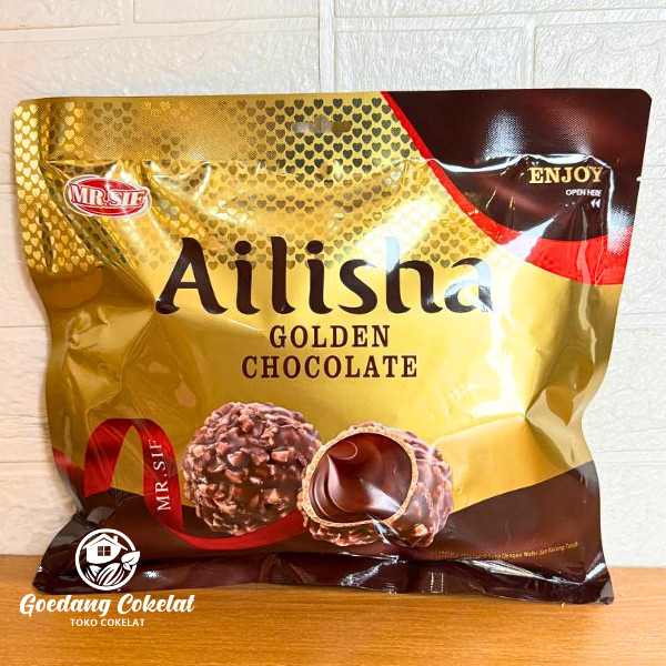 Jual MR.SIF Ailisha Golden Chocolate 200g Cookie Coated Chocolate ...