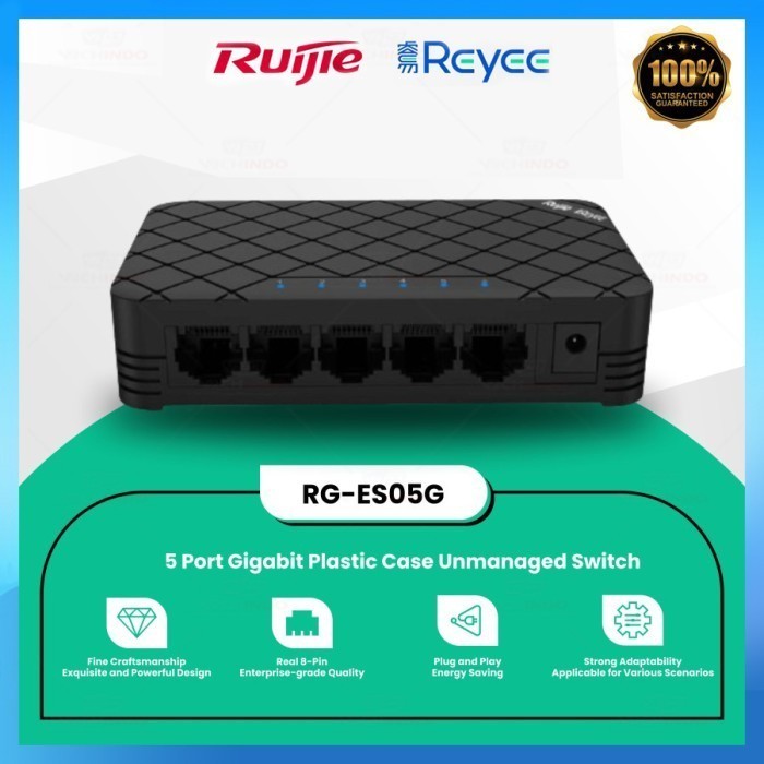 Jual Ruijie RG-ES05G Switch Unmanaged Switches 5 Port Gigabit Plastic ...