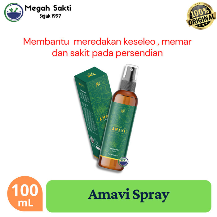 Jual Megah Sakti - AMAVI Spray | Arak Obat Gosok Semprot Premium Pereda Nyeri Memar Pegal 100 mL ...