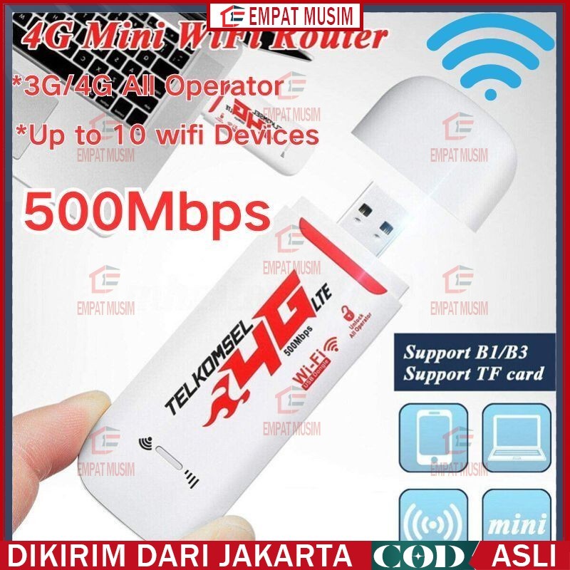 Jual Portable Modem Wifi 4G ALL Operator LTE Modem USB 500mbps Unlock ...