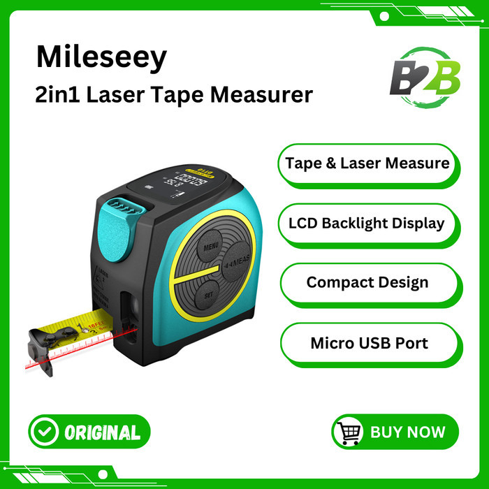 Jual Mileseey DT10 2 in 1 Laser Tape Measurer 40m Meteran Digital Rangefinder | Shopee Indonesia
