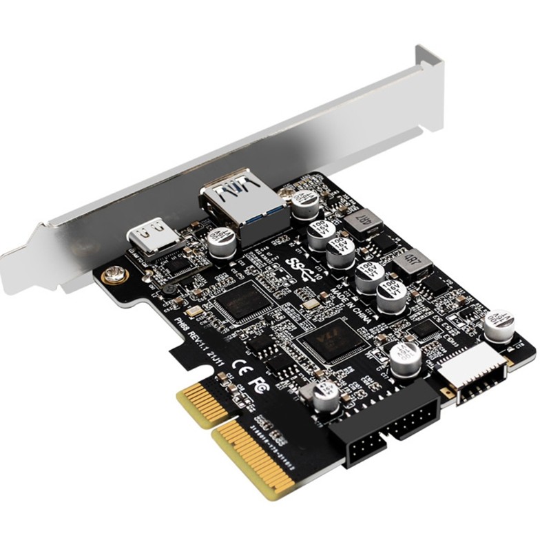 Jual 2024 New USB 3.2 PCIE Riser Card with Type C Ports 10Gbps PCI-E 3. ...