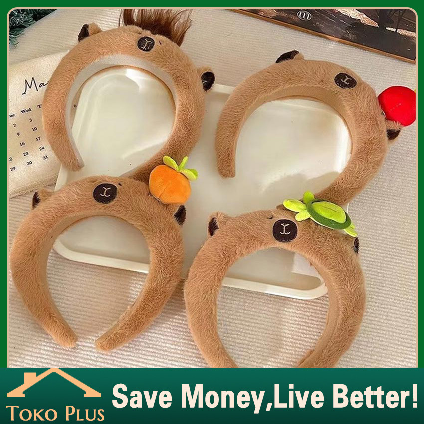 Jual Bando Capybara Cute Series Fluffy Headband Bando Karakter Capibara ...