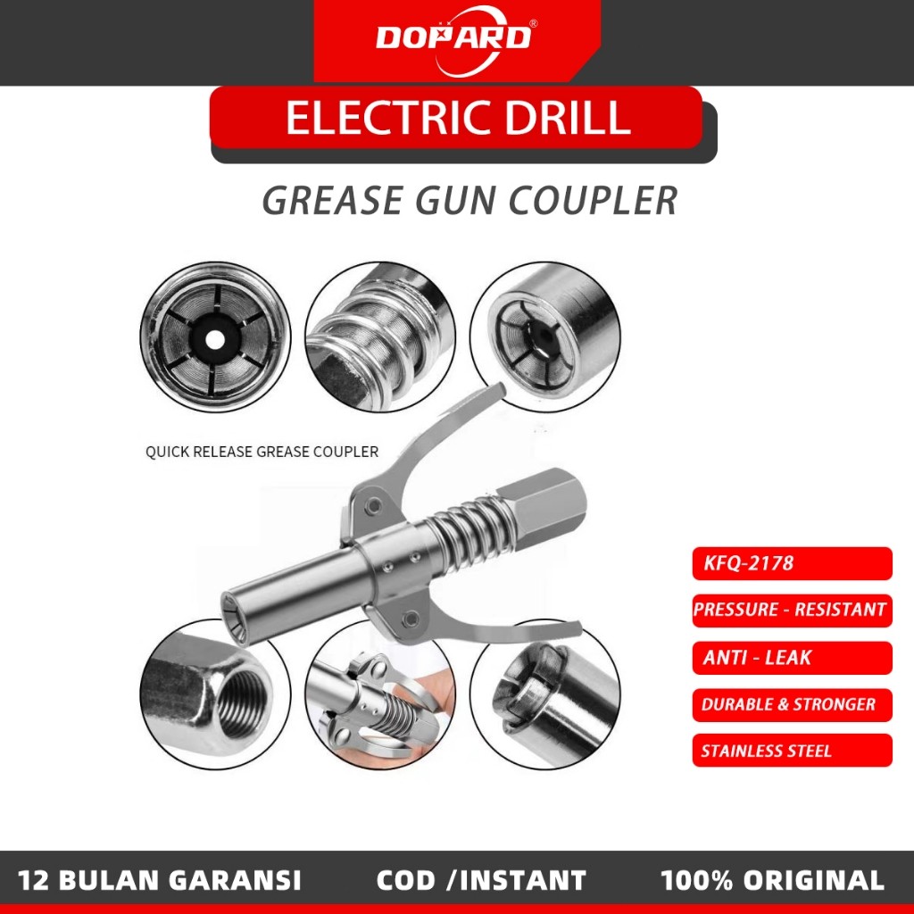 Jual DOPARD Kepala Grease Gun KFQ 2178 Coupler Heavy Duty Handle Ganda ...