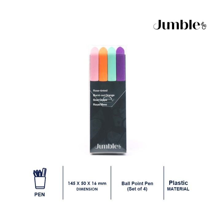 Jual Jumble & Co Shook Ball Point Pen 4 pack | Shopee Indonesia