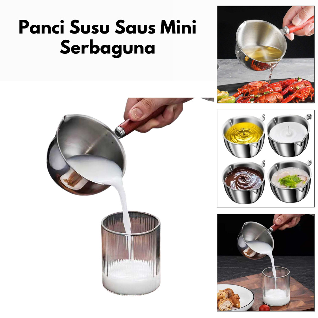 Jual MKKK Panci Susu Mini Sauce Pan Stainless Steel 304 Dual Drainage ...