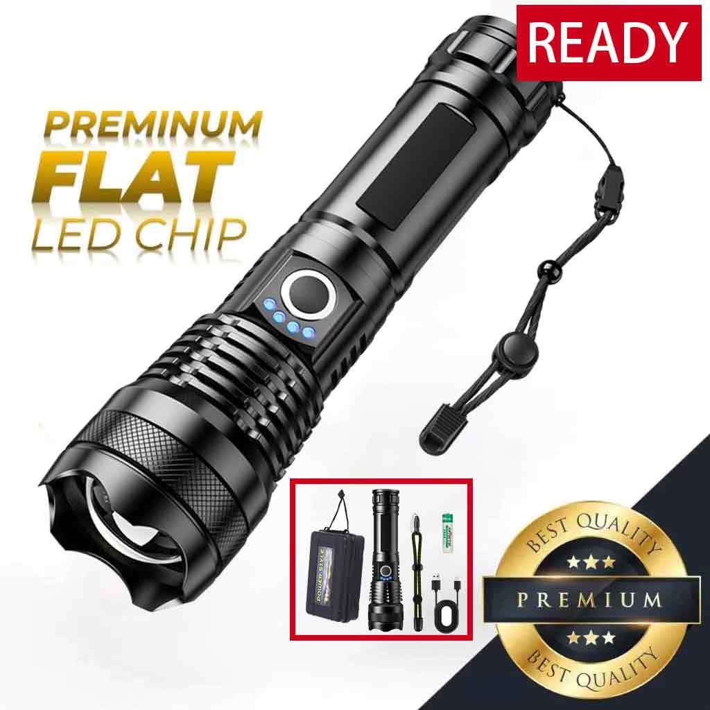 Jual Senter LED Super Terang XHP50.2 10000 Lumens Lampu SWAT Jarak Jauh ...