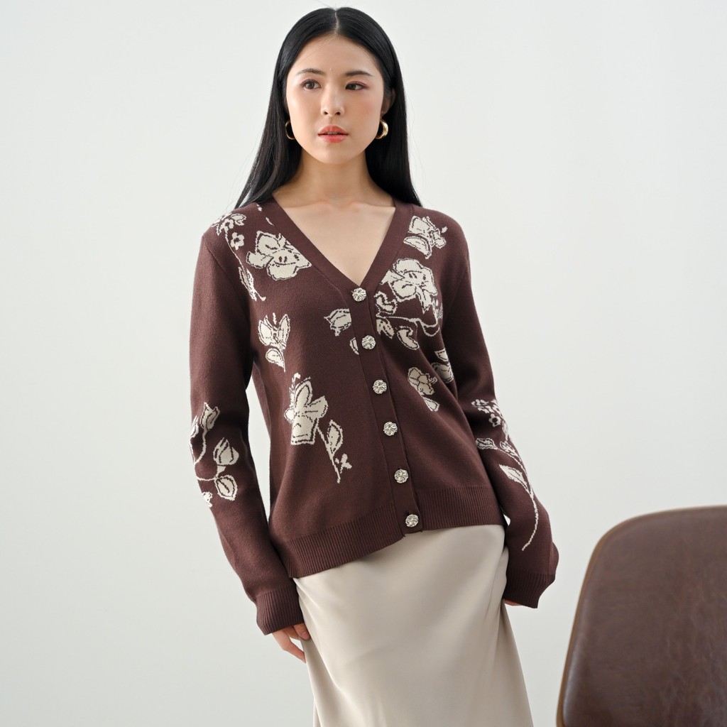 Jual SUETERCLOTH - Alysa Knit Cardigan / Cardigan Motif Bunga / Knitwear / Outer Knit | Shopee ...