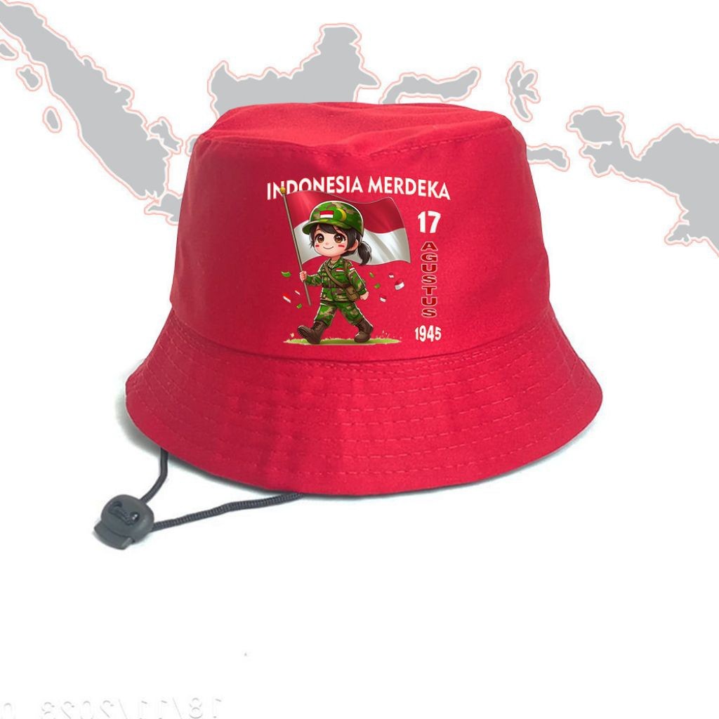 Jual topi anak bucket merah tema HUT RI KEMERDEKAAN topi bucket lucu ...