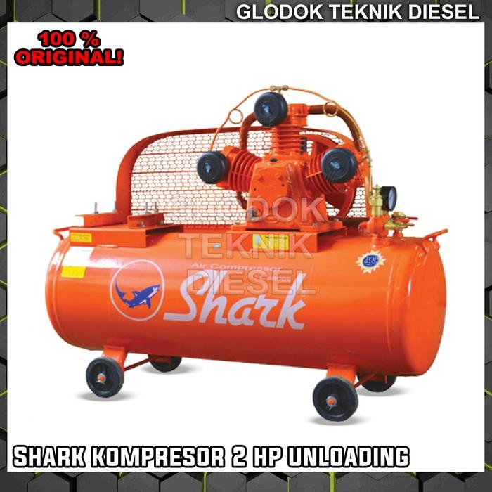 Jual SHARK KOMPRESOR ANGIN 2 HP AIR COMPRESSOR 2 HP UNLOADING LWU 6502 ...