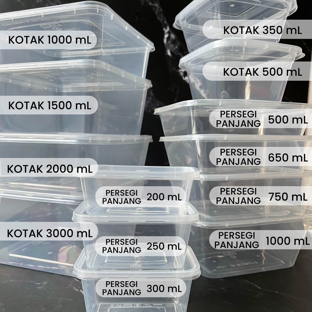 Jual KHUSUS INSTAN Thinwall Kotak 500ml / 750ml / 1000ml / Kotak Makan ...
