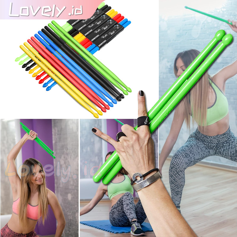 Jual 1 Pasang Stick Pound Fit Workout Ripstix Poundfit Stik Nylon Pound ...