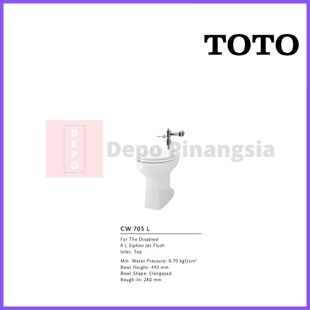 Jual TOTO CW705L closet difabel as 28 cm | Shopee Indonesia