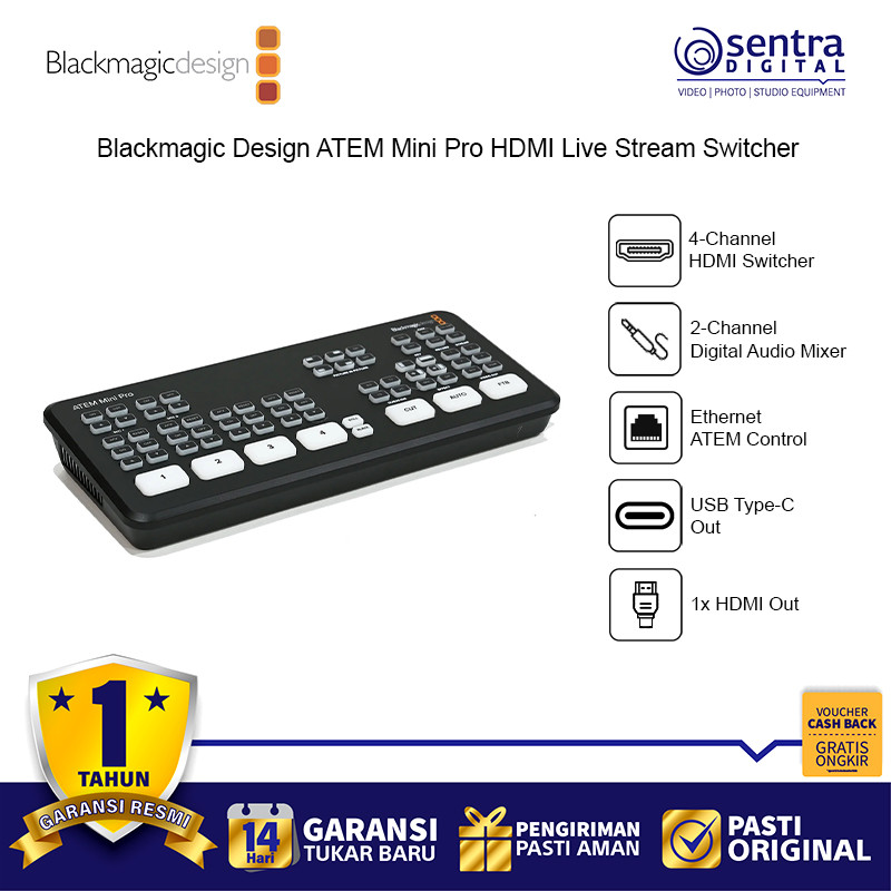 Jual Blackmagic Design ATEM Mini Pro Live Stream Switcher with Record ...