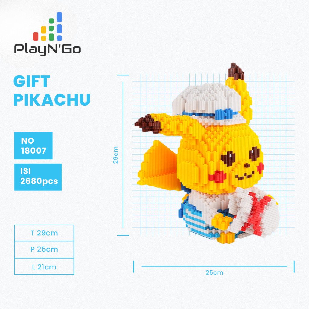Jual Original Nano Blocks Pokemon Pikachu 3Dl, Bricks Pikachu, Mainan ...