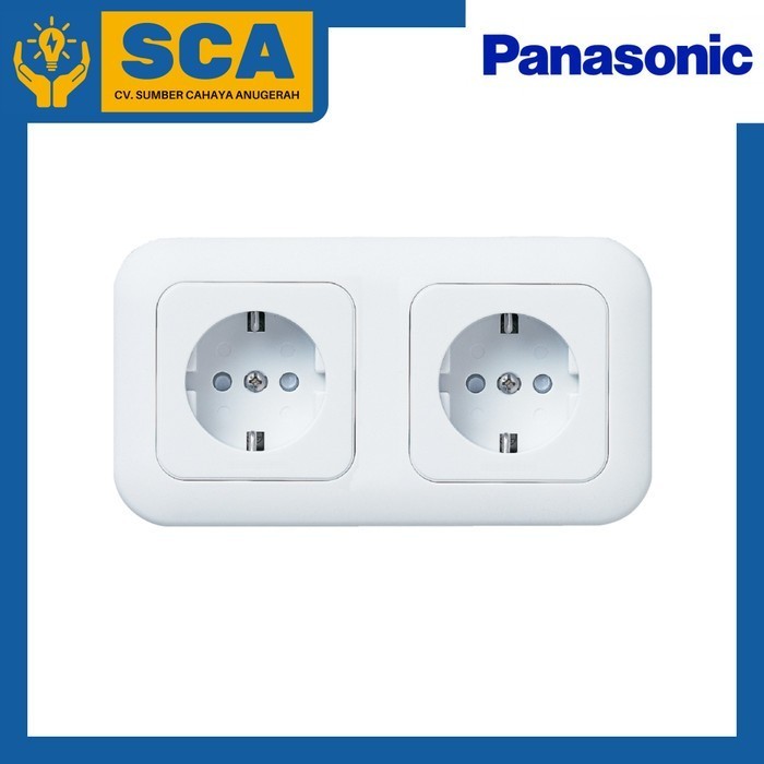 Jual Stop Kontak Ganda NonCP Panasonic Putih WEJP11322-7 Double Stop ...