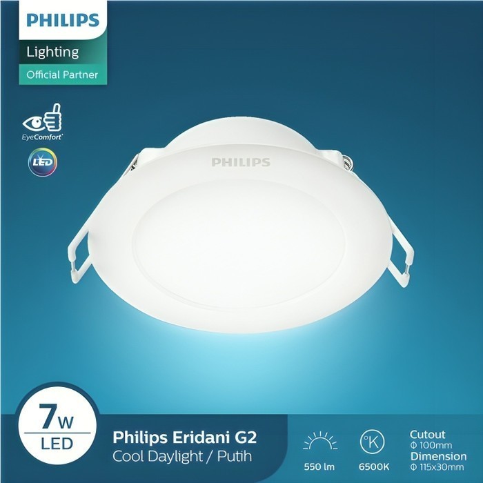 Jual DOWNLIGHT ERIDANI PHILIPS 7W PUTIH/KUNING 7 WATT 6500K/3000K ...