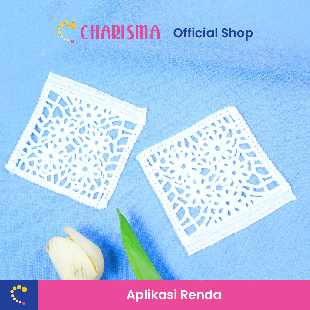 Jual Charisma Renda Aplikasi Saku - Aksesoris Baju Kantong Rajut Putih ...