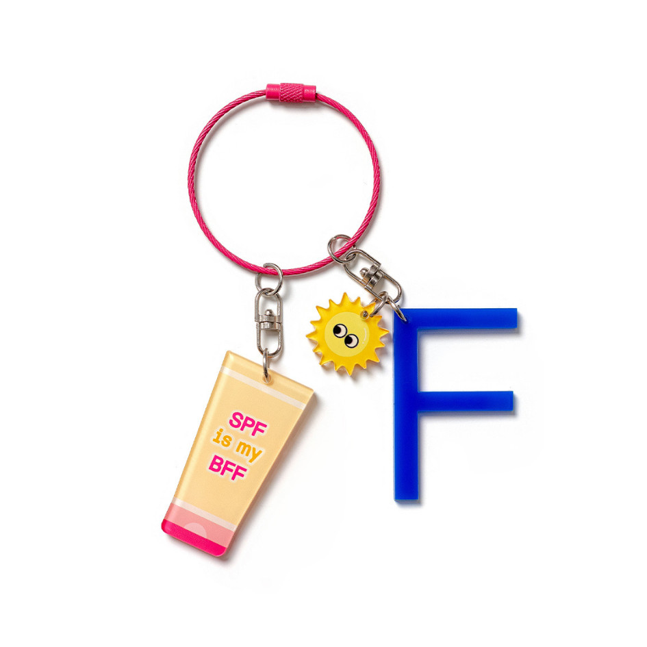 Jual Kanavaia Customizable Letter Acrylic Keychain - Set 28 (SPF is My ...