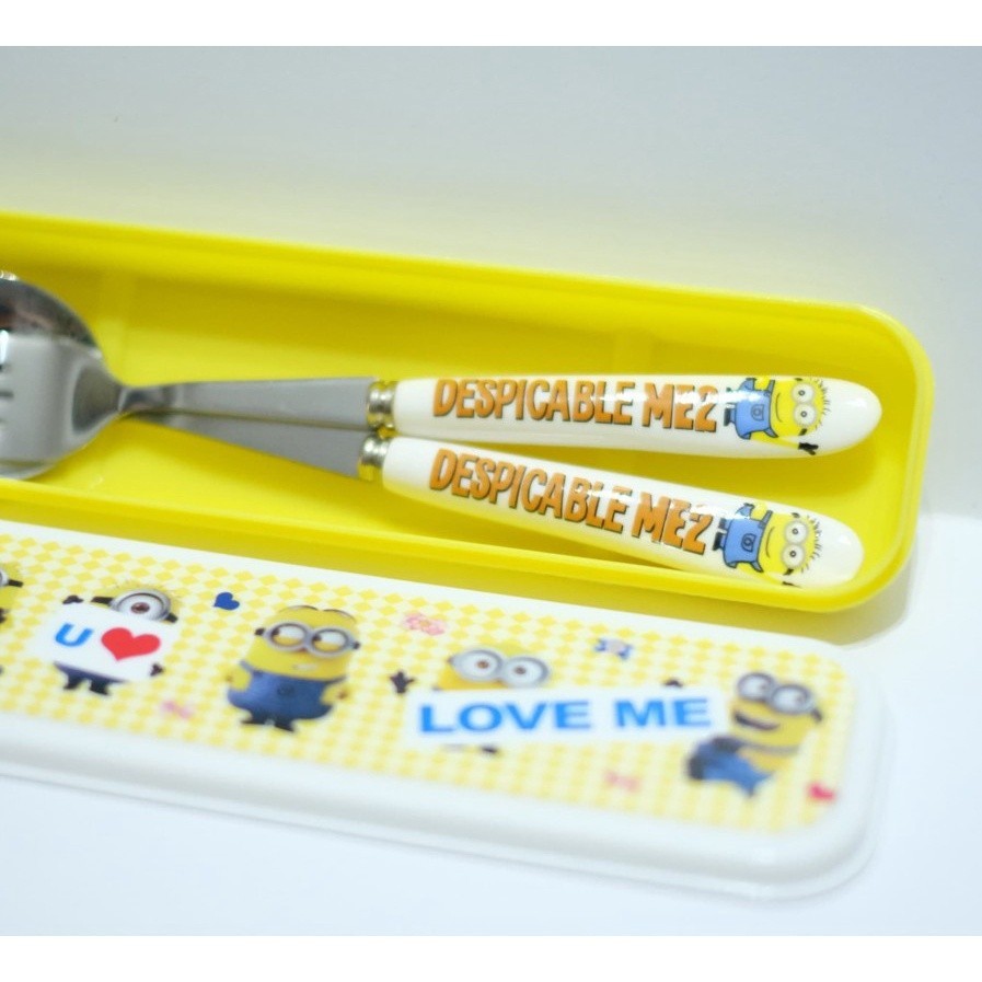 Jual sendok set travel karakter kartun unik lucu / sendok garpu set ...