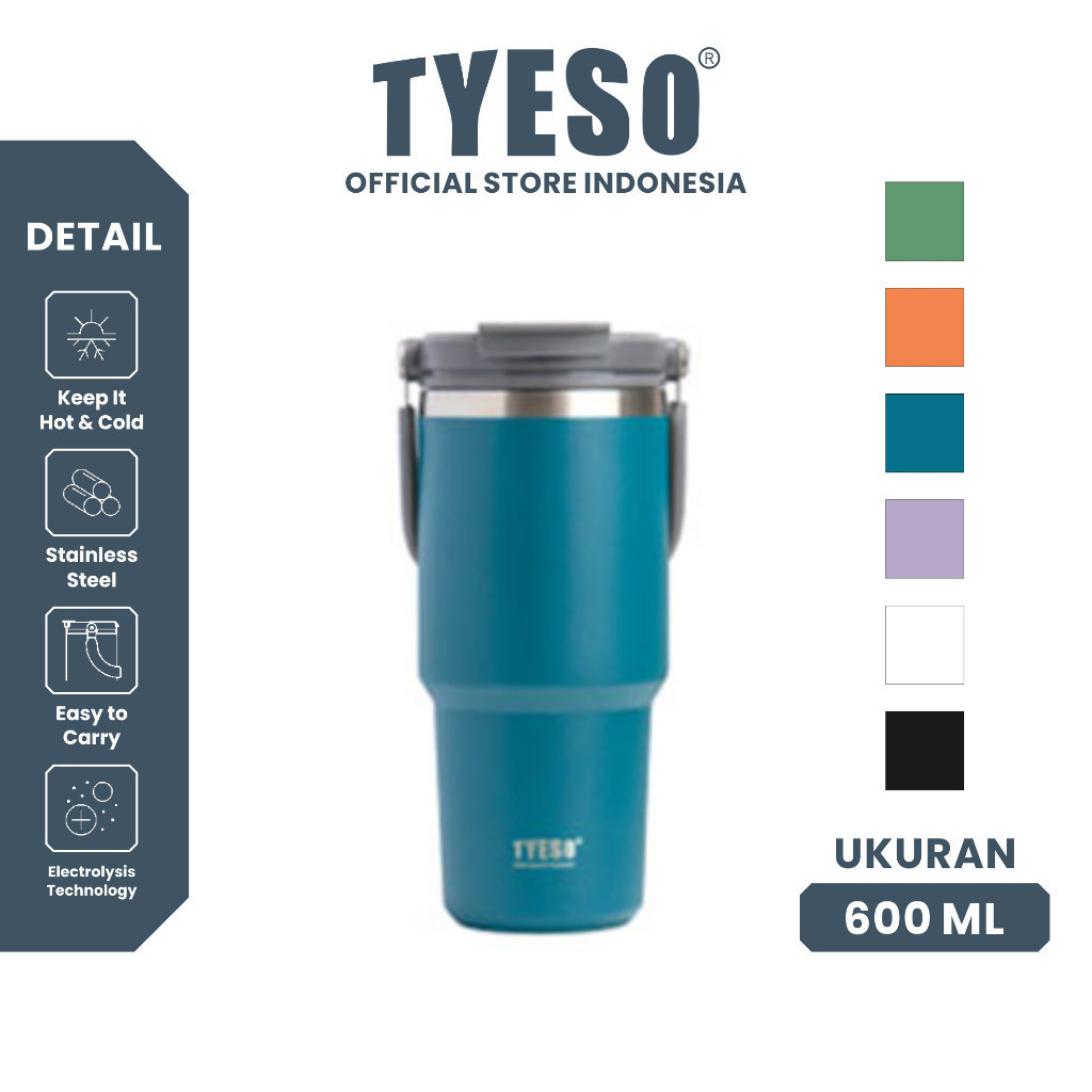 Jual Tyeso Tumbler Coffee Mug 600ml TS-8826 20 Oz Thermos Flask Double Vacuum Insulated ...