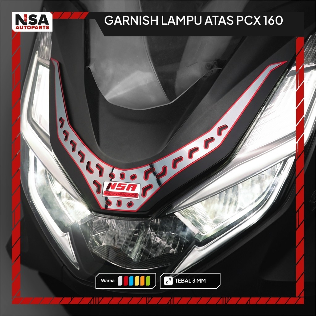 Jual GARNISH PCX 160 HEAD LIGHT GARNISH PCX 160 ATAS LAMPU DEPAN GOLD ...